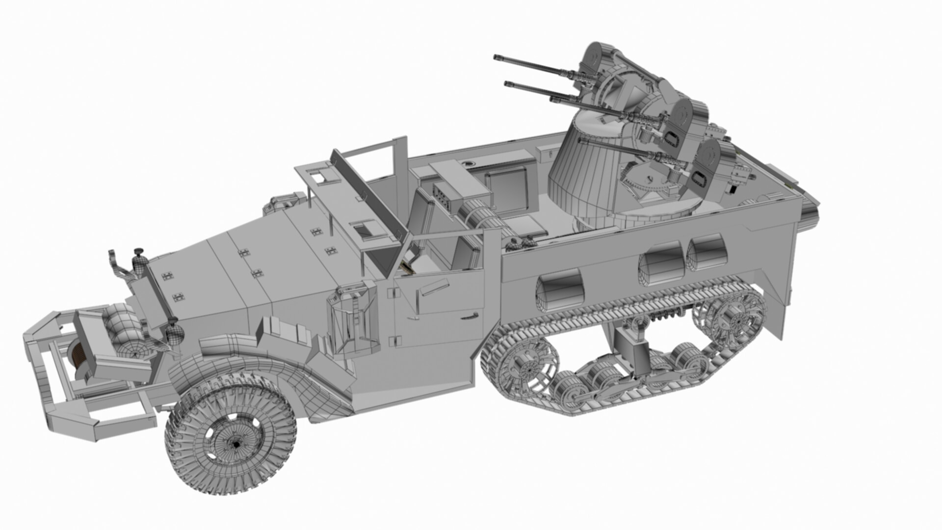 M16 Halftrack - 3D Model by blackraven37