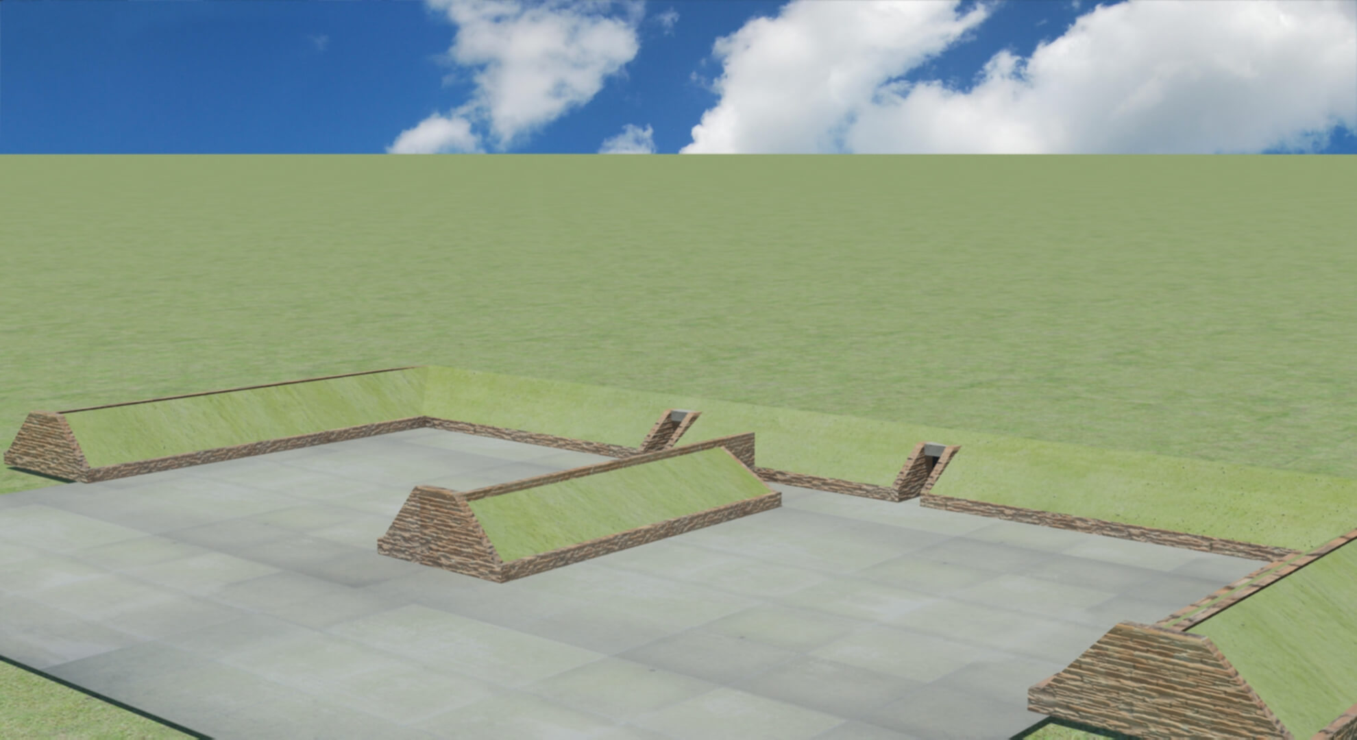 WW2 British Aircraft Revetment - 3D Model by blackraven37