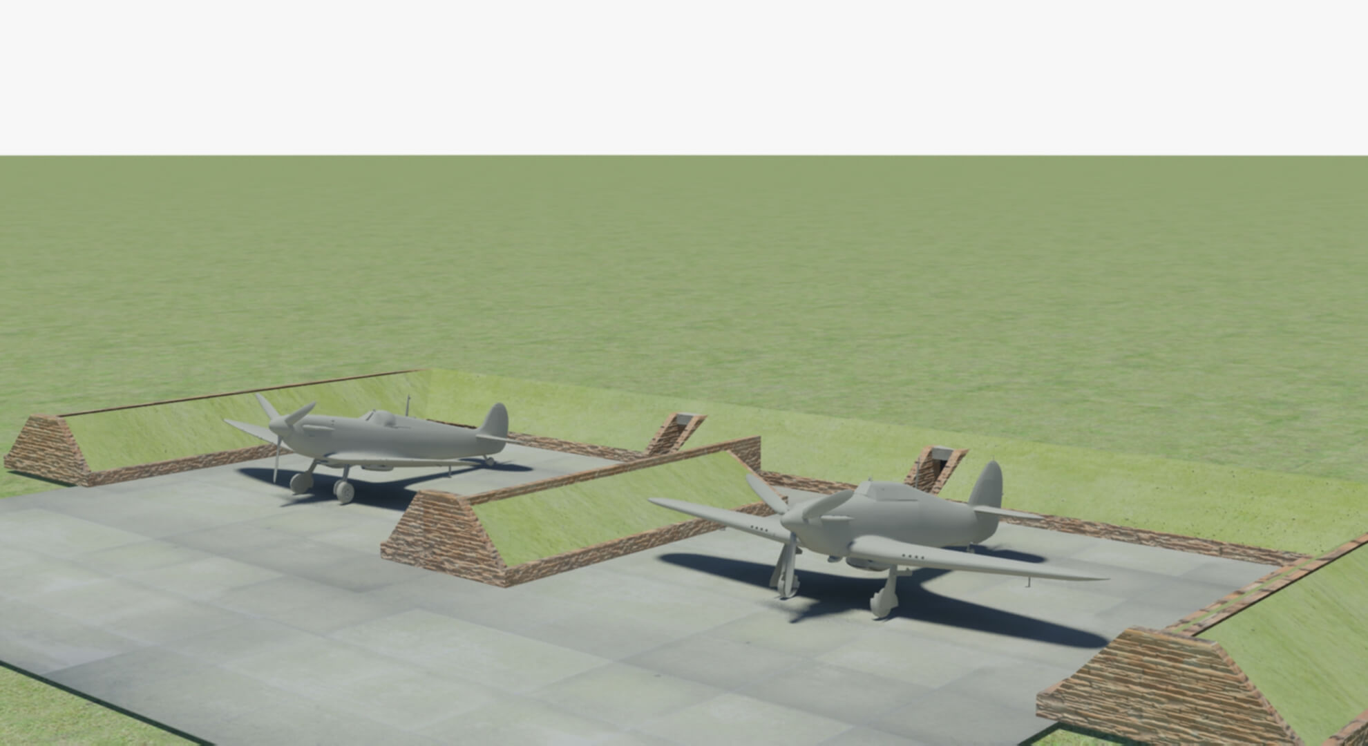 WW2 British Aircraft Revetment - 3D Model by blackraven37