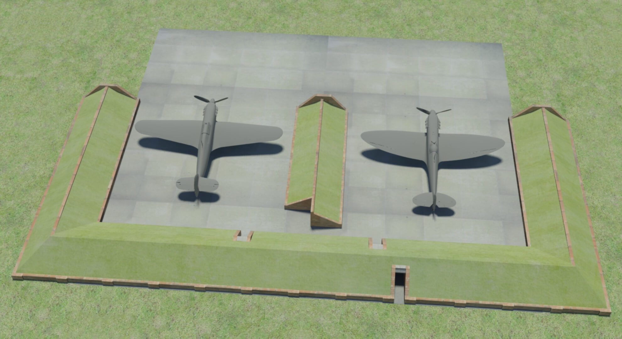 WW2 British Aircraft Revetment - 3D Model by blackraven37