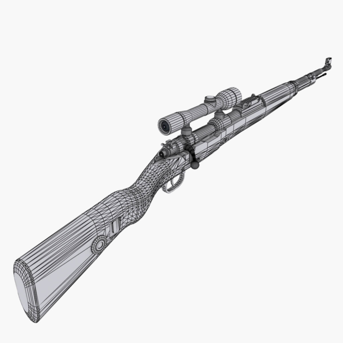 WW2 German KAR98 Sniper Rifle - 3D Model by blackraven37