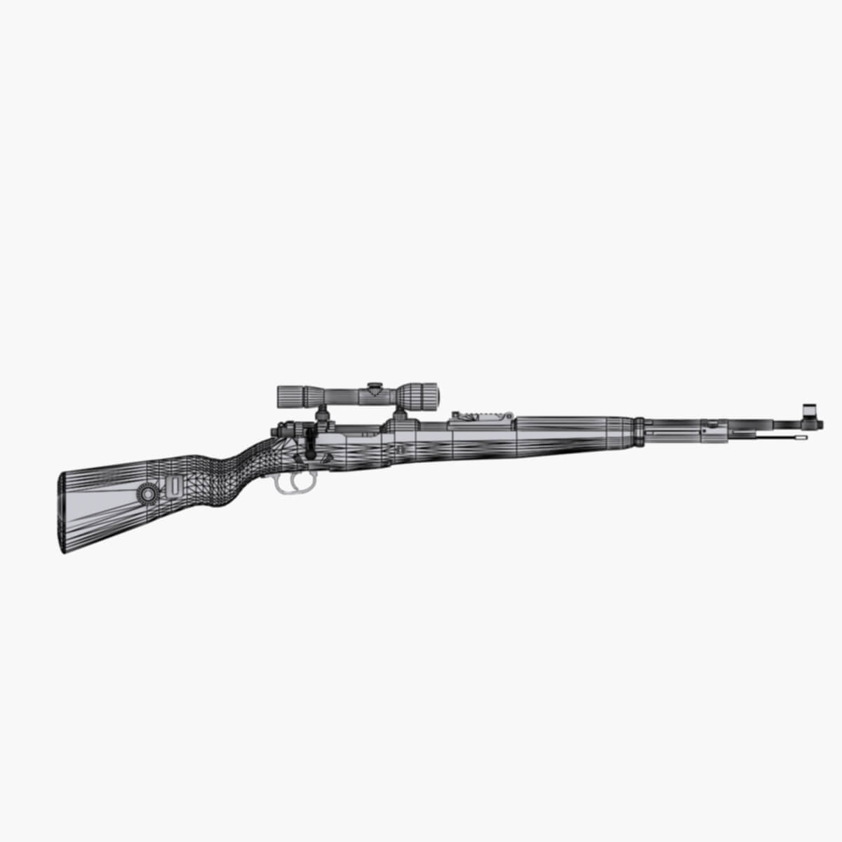 WW2 German KAR98 Sniper Rifle - 3D Model by blackraven37