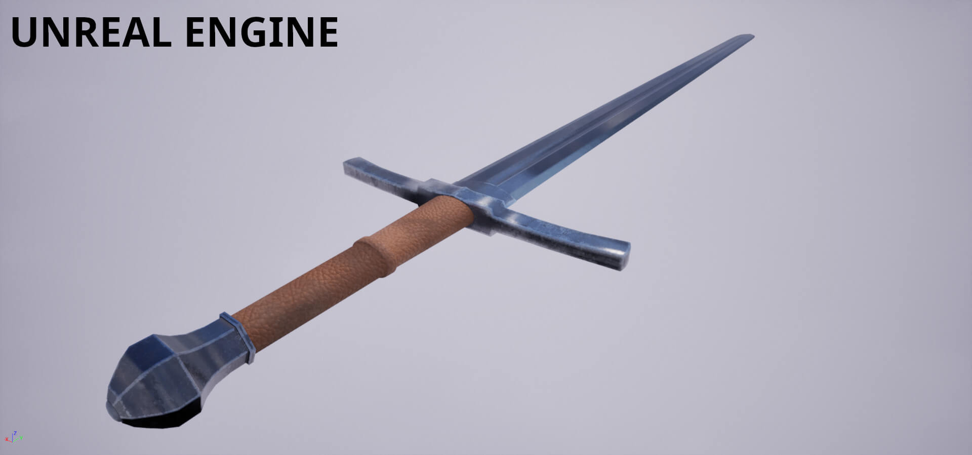 One-Handed Game Ready Low Poly Sword 3D Model by BlackSkullXP
