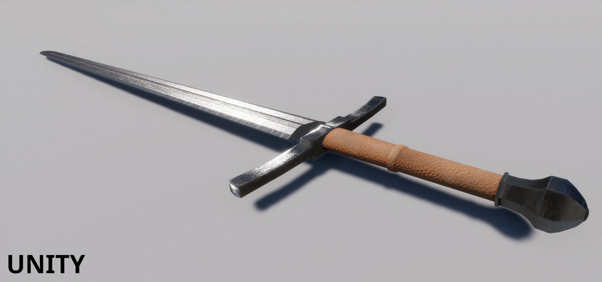 One-Handed Game Ready Low Poly Sword 3D Model by BlackSkullXP