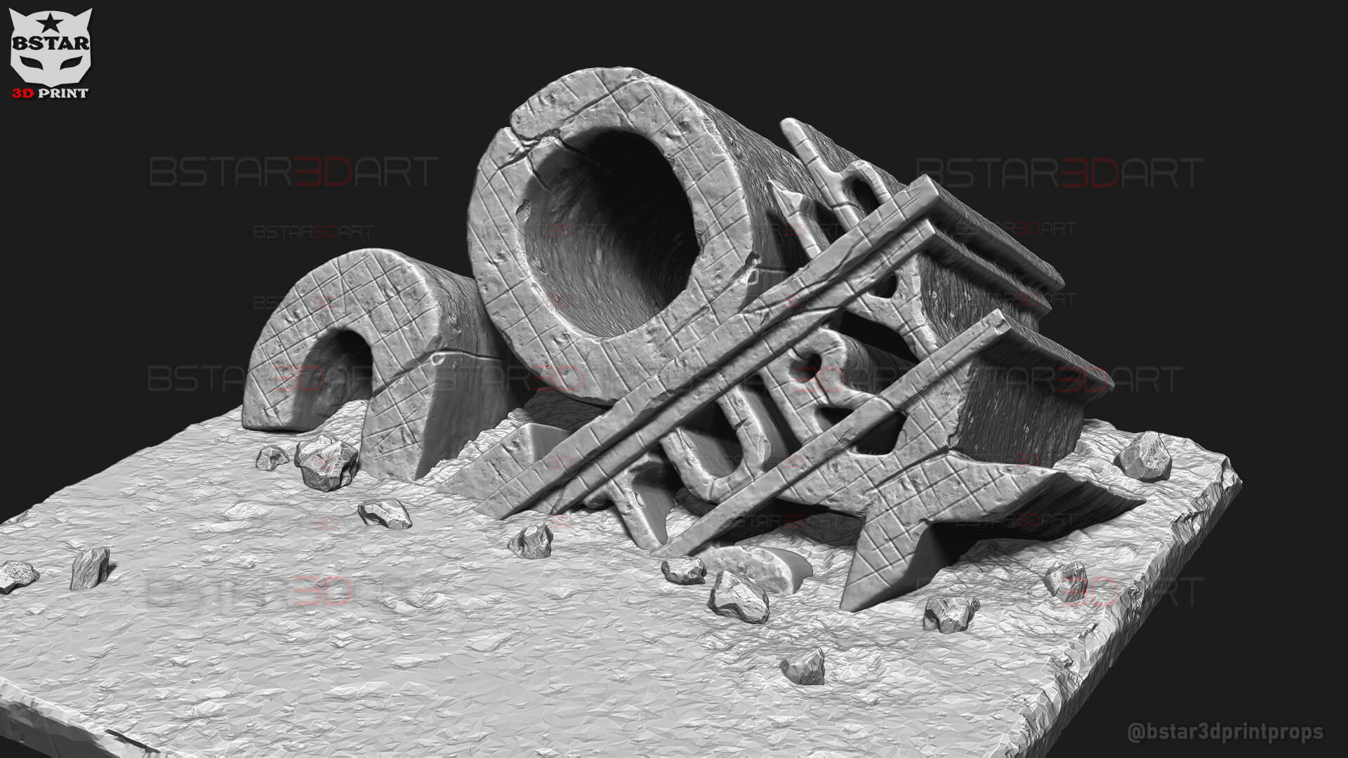 20th Century Fox Logo Damaged Base - Wolverine and Deadpool 3D Print ...