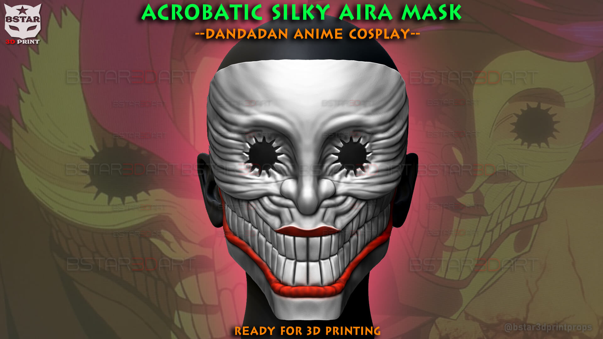 Acrobatic Silky Aira Mask - Dandadan Anime Cosplay 3D Model by blackstar90