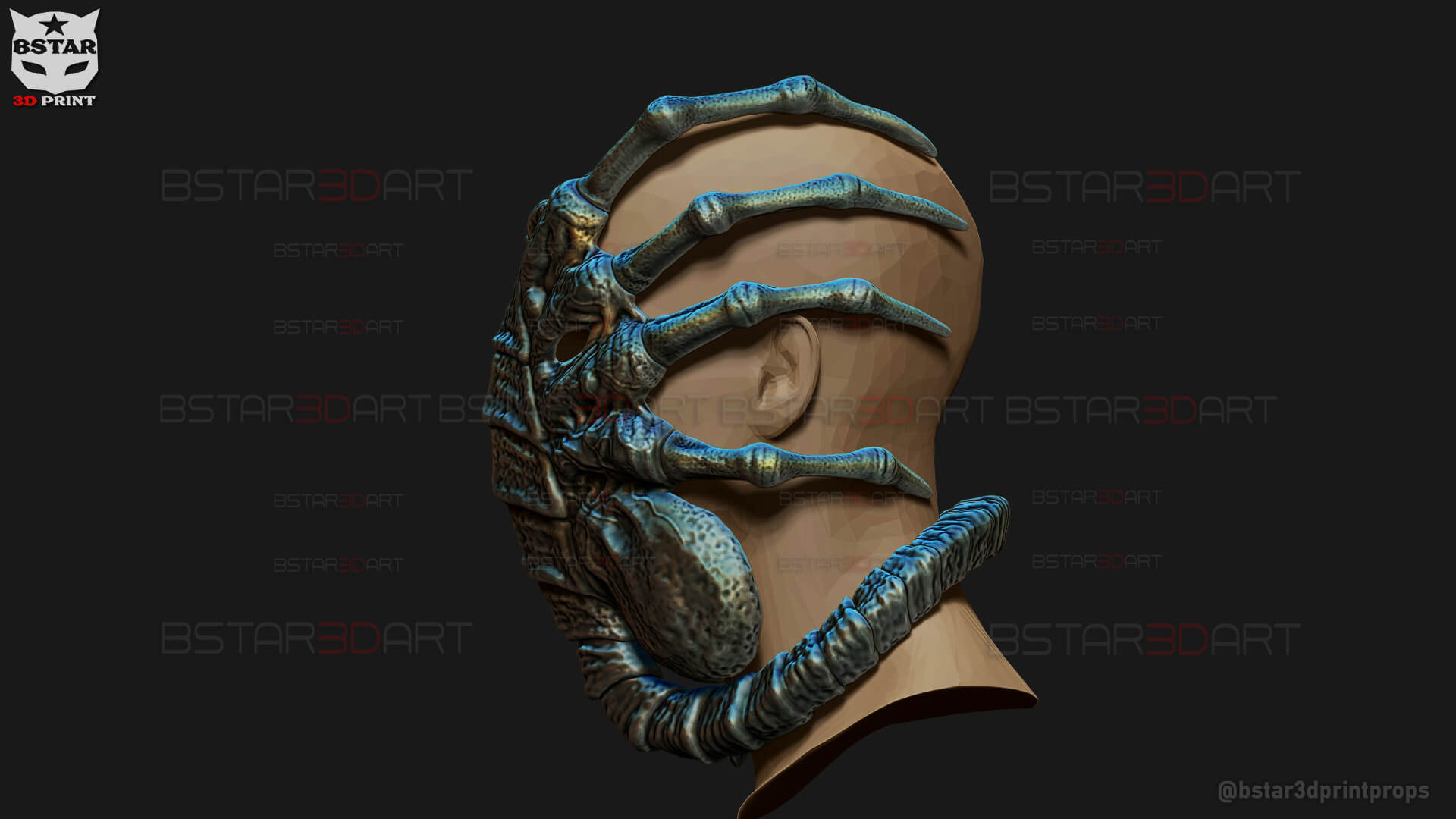 Alien Romulus Facehugger High Quality Mask - 3D Model by blackstar90
