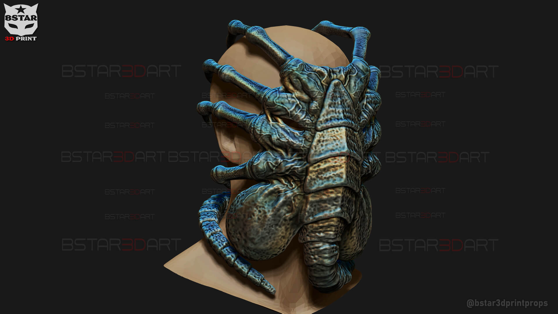 Alien Romulus Facehugger High Quality Mask - 3D Model by blackstar90