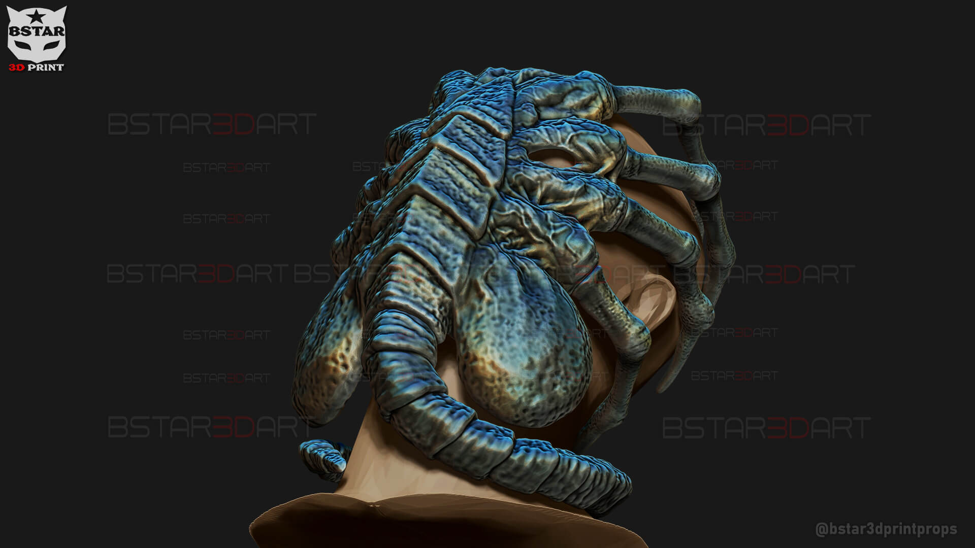 Alien Romulus Facehugger High Quality Mask - 3D Model by blackstar90