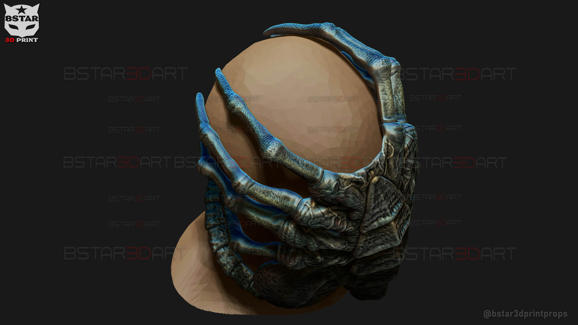 Alien Romulus Facehugger High Quality Mask - 3D Model by blackstar90