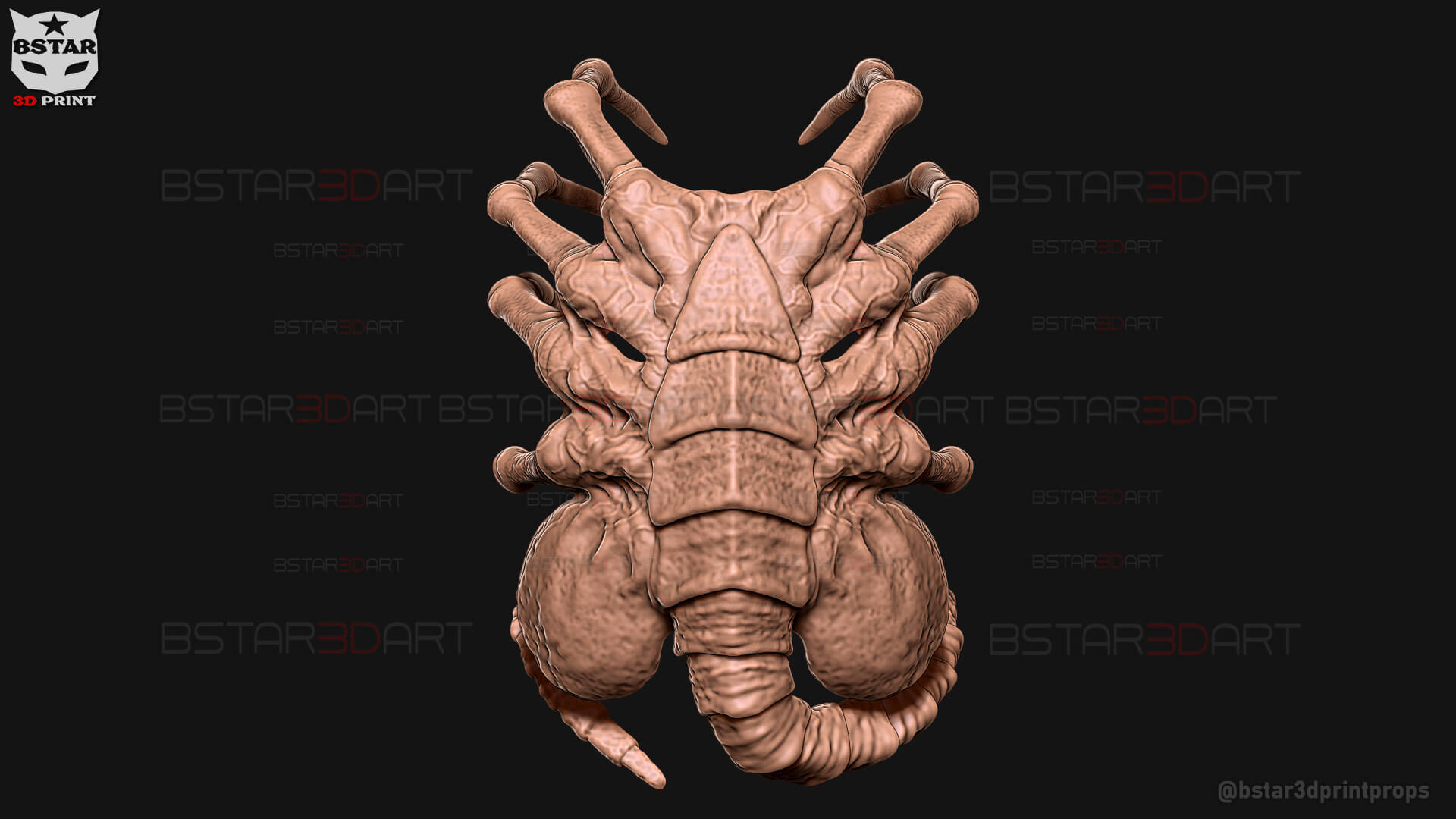 Alien Romulus Facehugger High Quality Mask - 3D Model by blackstar90