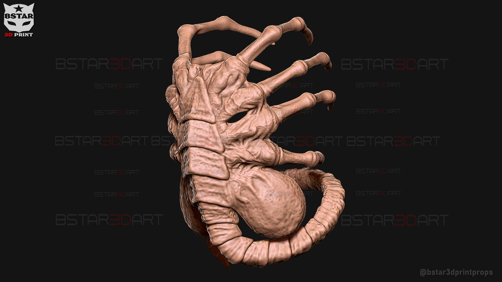 Alien Romulus Facehugger High Quality Mask - 3D Model by blackstar90