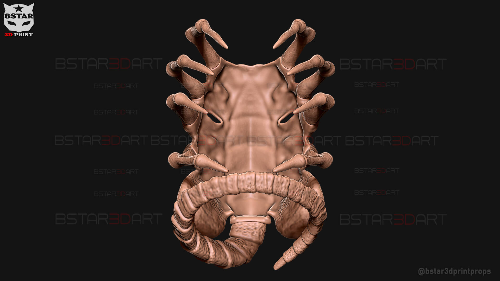 Alien Romulus Facehugger High Quality Mask - 3D Model by blackstar90