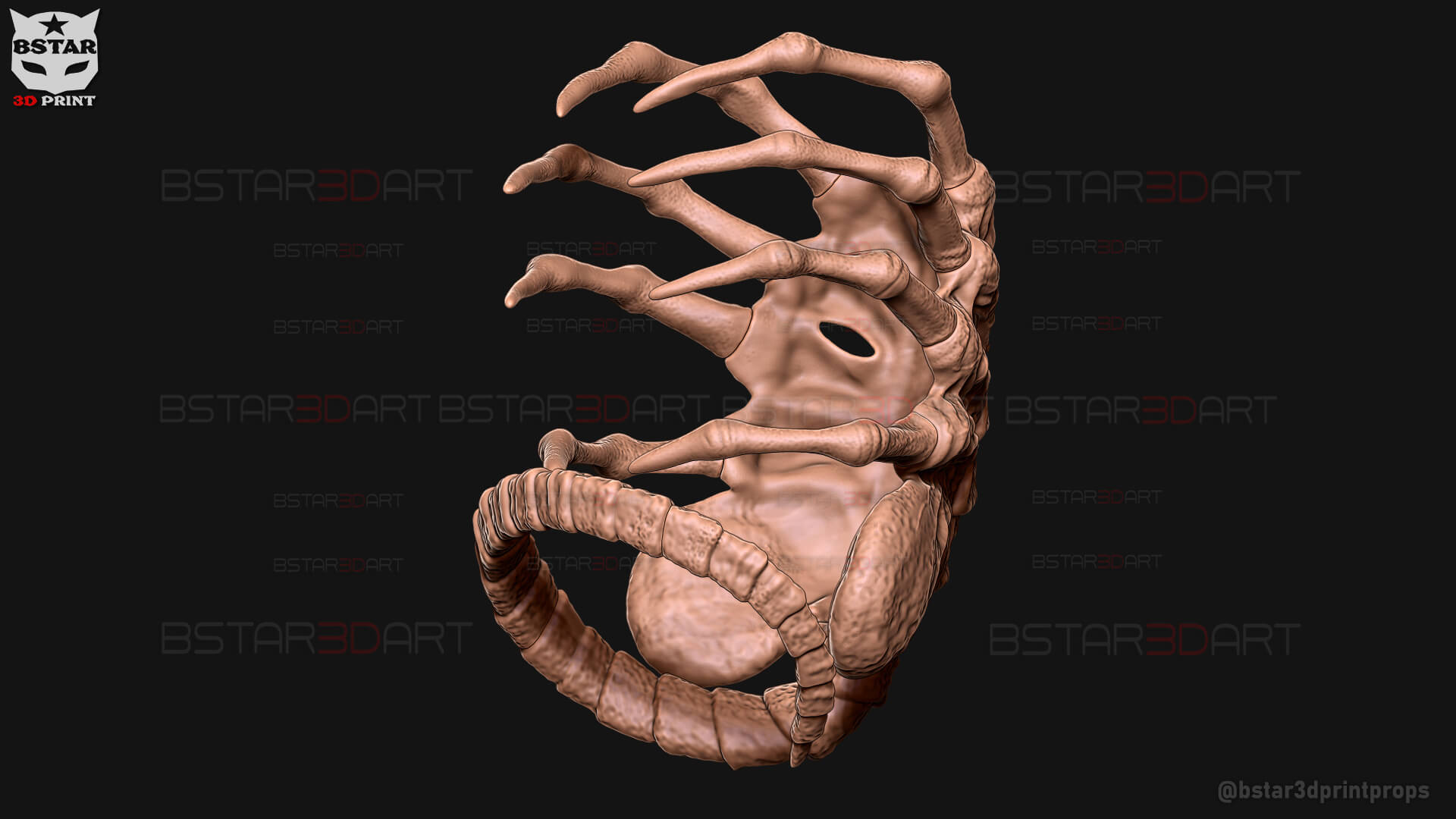 Alien Romulus Facehugger High Quality Mask - 3D Model by blackstar90