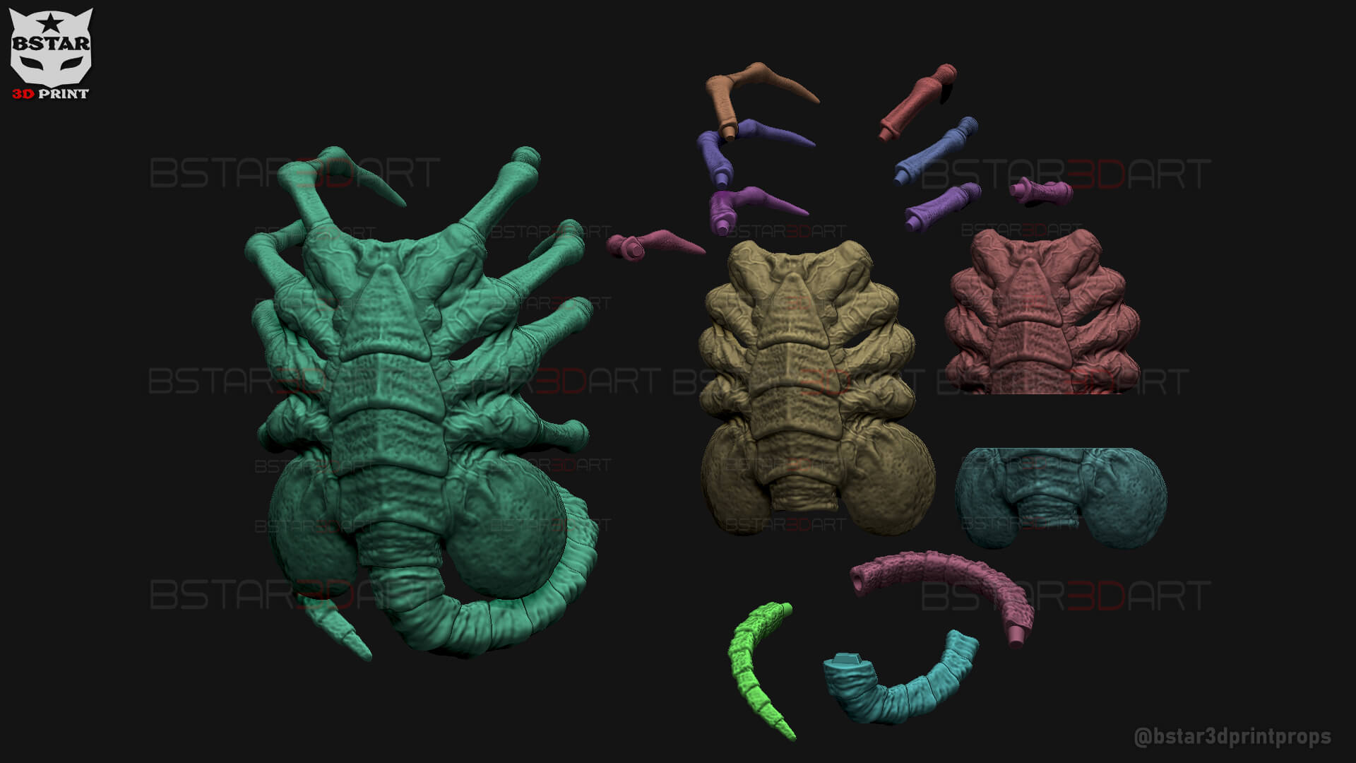 Alien Romulus Facehugger High Quality Mask - 3D Model by blackstar90