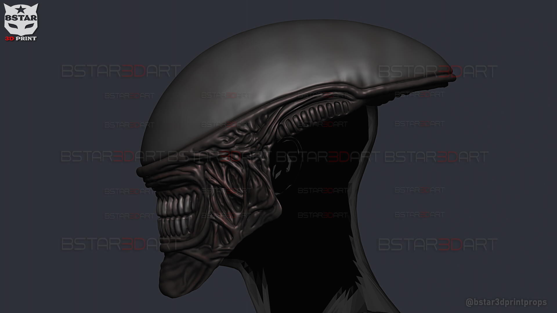 Alien Xenomorph Mask Cosplay - 3D Model by blackstar90