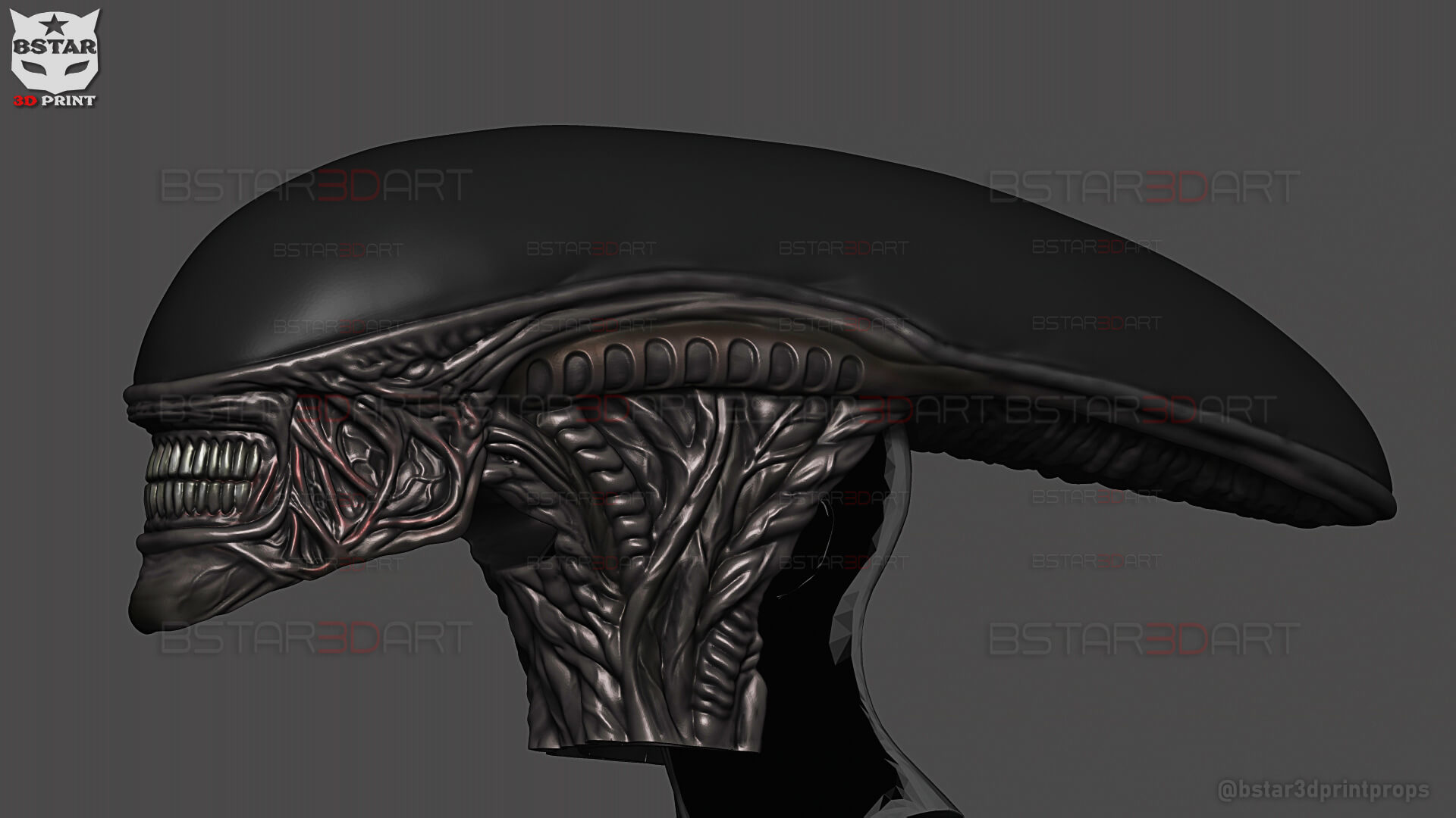 Alien Xenomorph Mask Decor Wearable - 3D Print Model by blackstar90