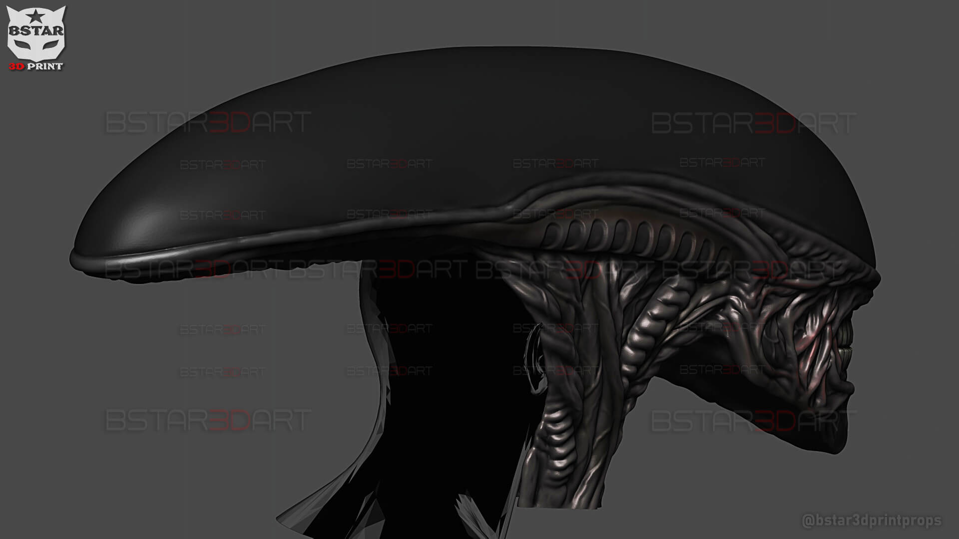 Alien Xenomorph Mask Decor Wearable - 3D Print Model by blackstar90