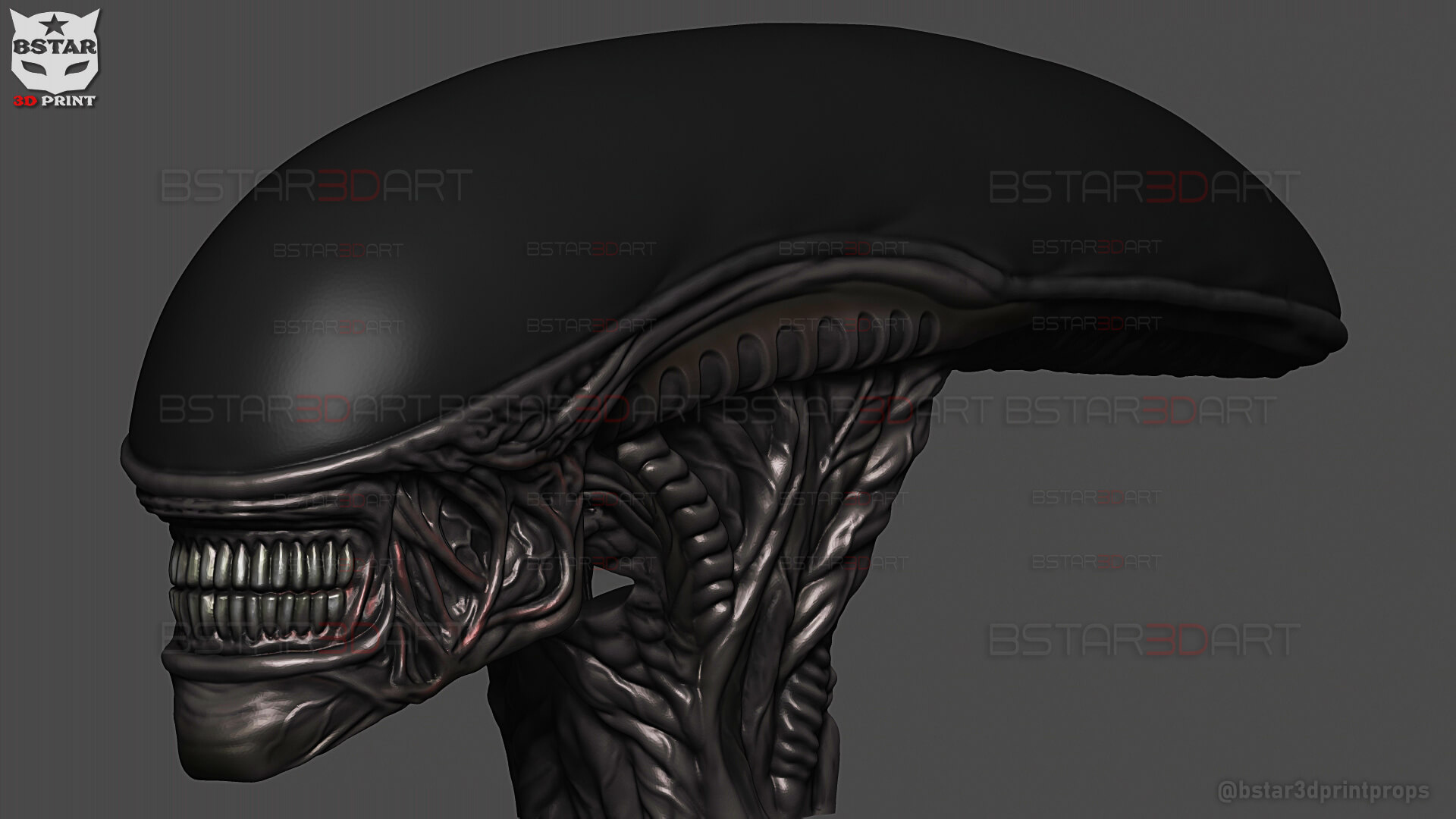 Alien Xenomorph Mask Decor Wearable - 3D Print Model by blackstar90