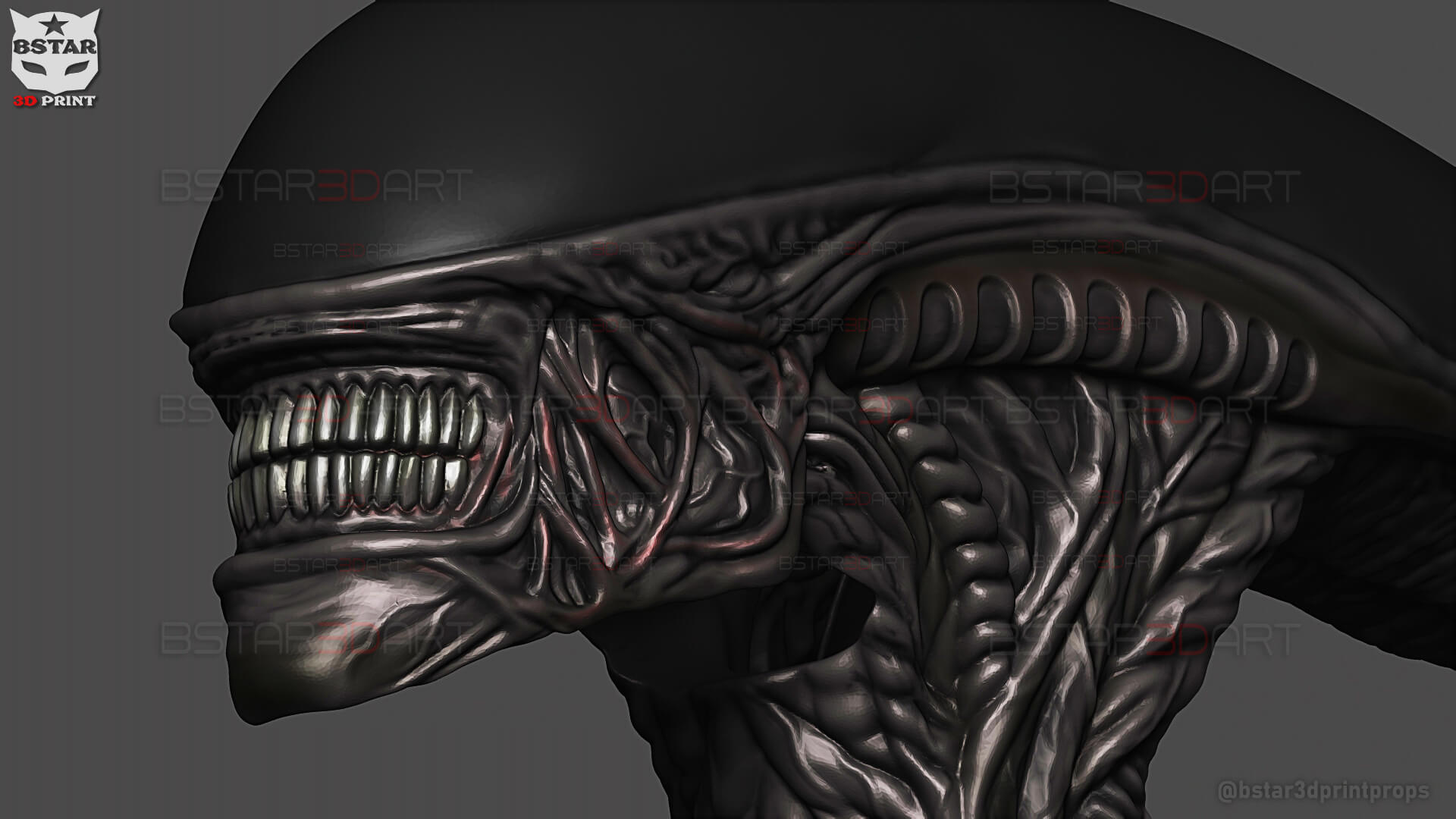 Alien Xenomorph Mask Decor Wearable - 3D Model by blackstar90