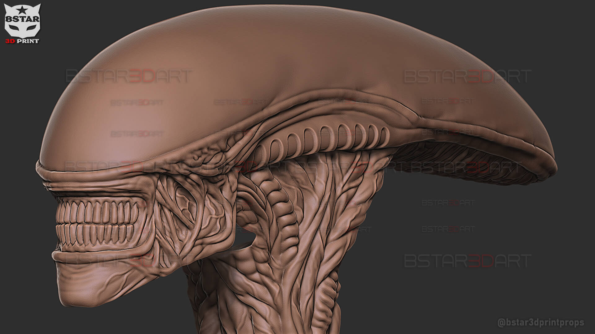Alien Xenomorph Mask Decor Wearable - 3D Model by blackstar90