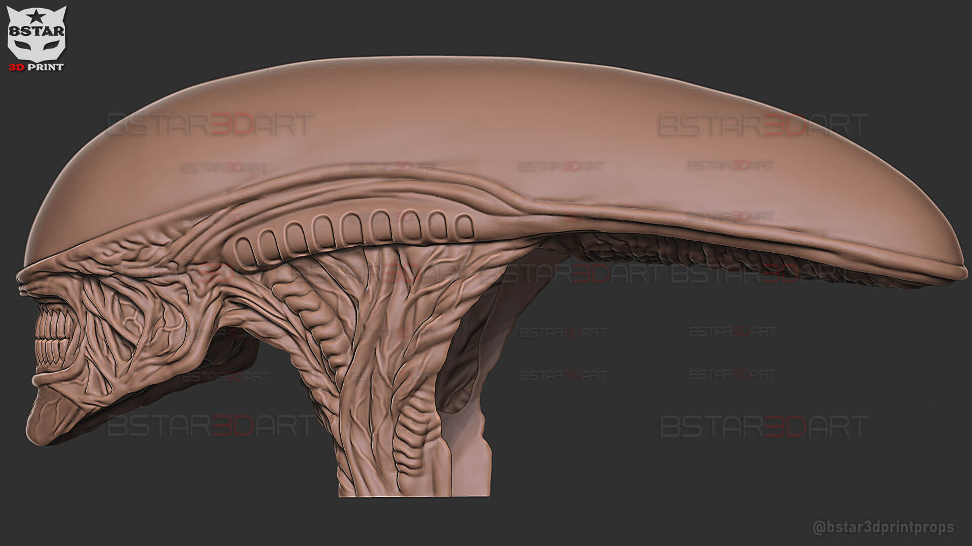 Alien Xenomorph Mask Decor Wearable - 3D Model by blackstar90