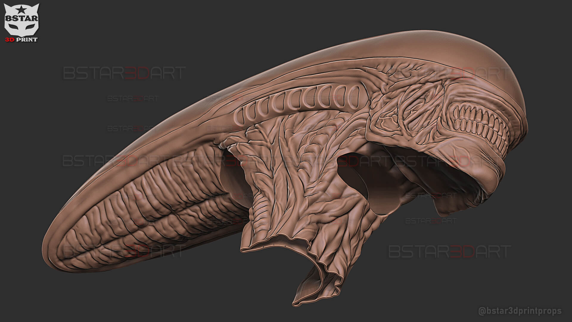 Alien Xenomorph Mask Decor Wearable - 3D Print Model by blackstar90