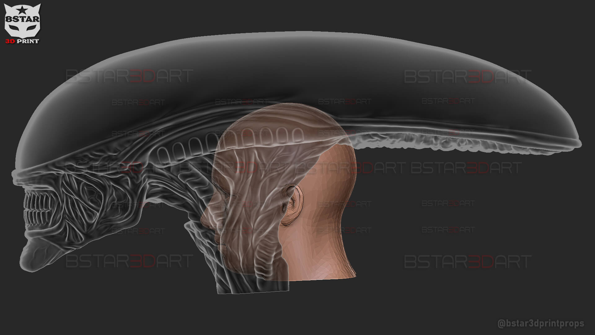 Alien Xenomorph Mask Decor Wearable - 3D Print Model by blackstar90