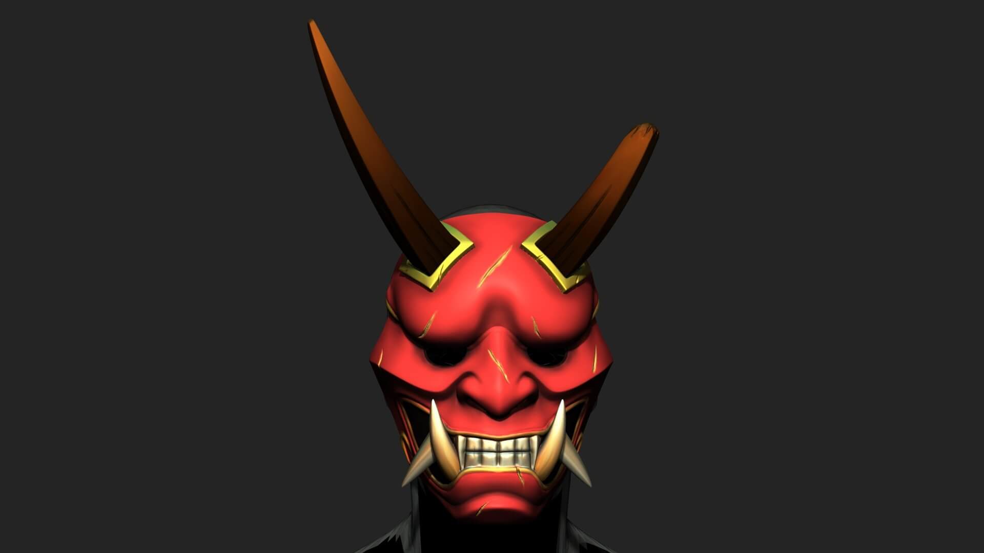 Aragami 2 Oni Devil Mask - 3D Print Model by blackstar90