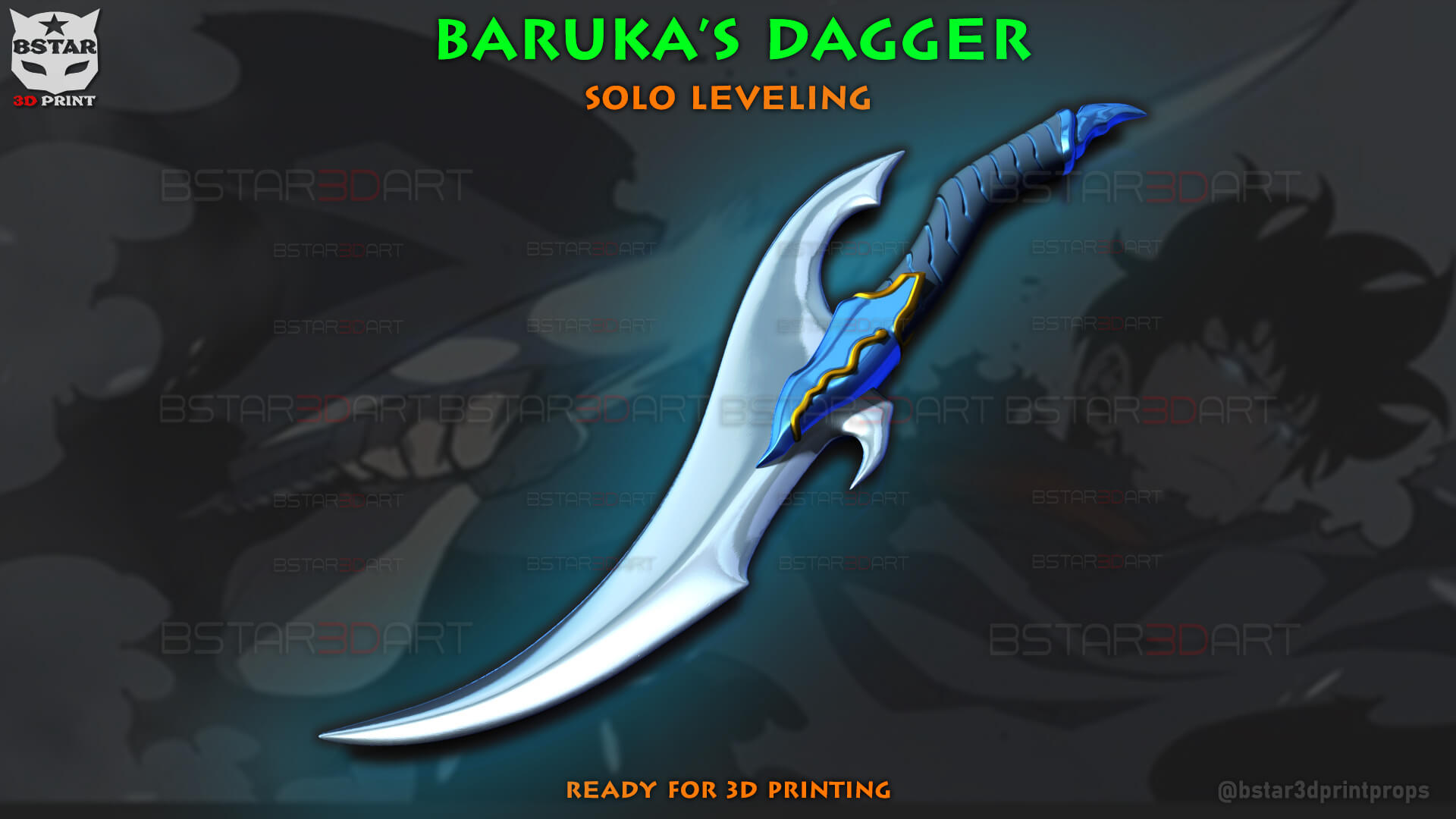 Baruka Dagger High Quality - Solo Leveling Cosplay 3D Print Model by blackstar90