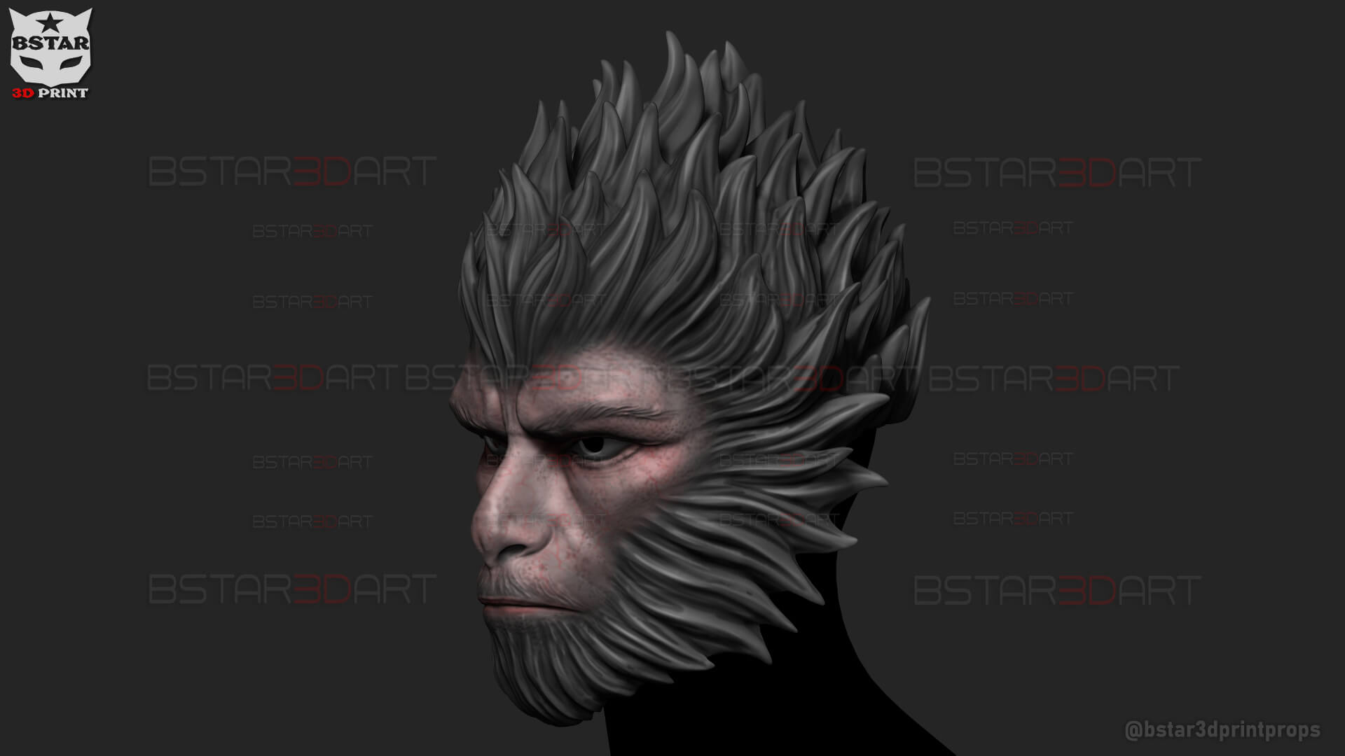 Black Myth Wukong Face Mask for Cosplay - 3D Model by blackstar90