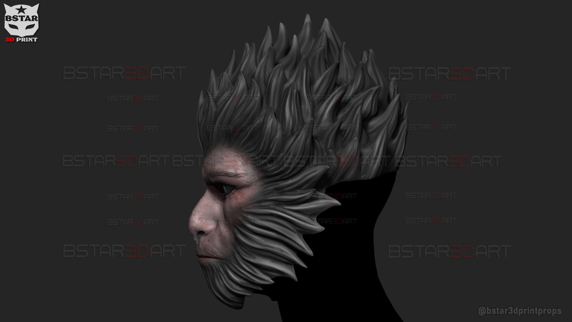 Black Myth Wukong Face Mask for Cosplay - 3D Model by blackstar90