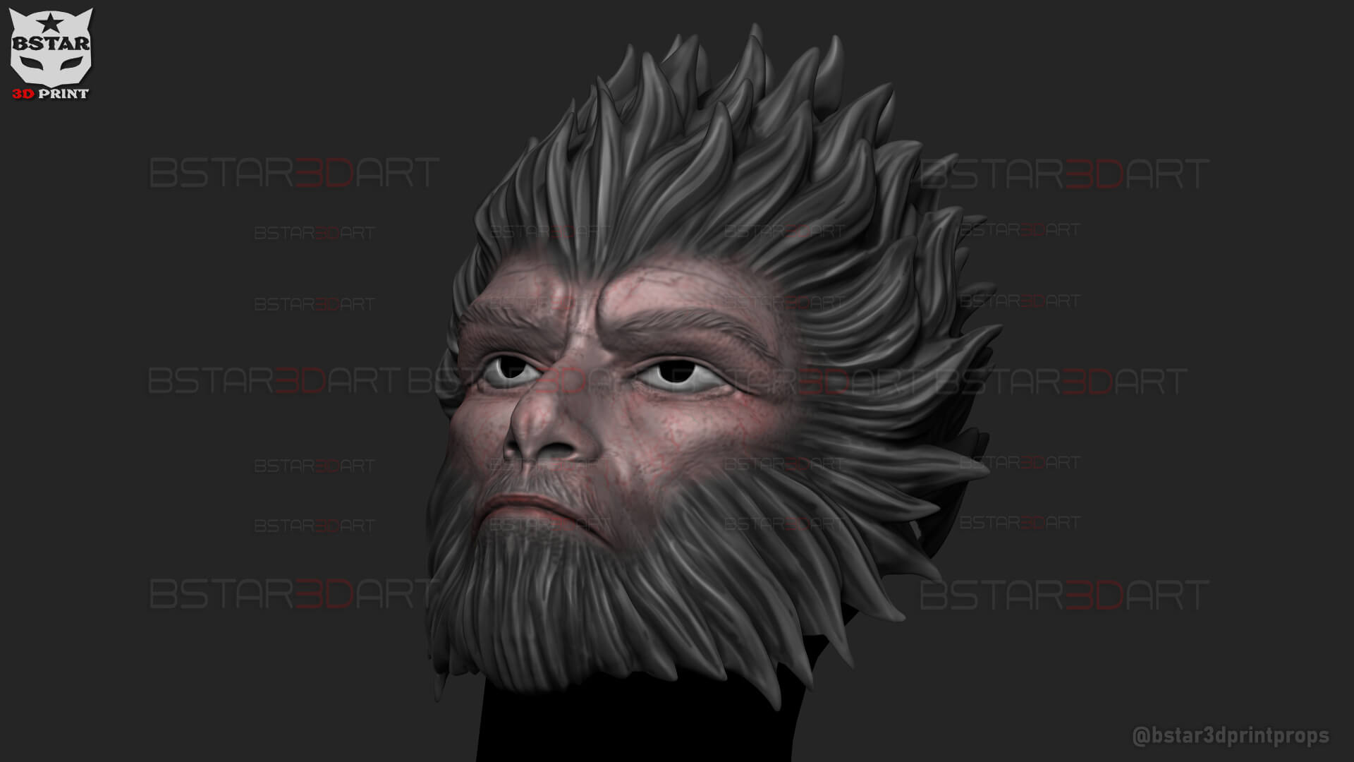 Black Myth Wukong Face Mask for Cosplay - 3D Model by blackstar90