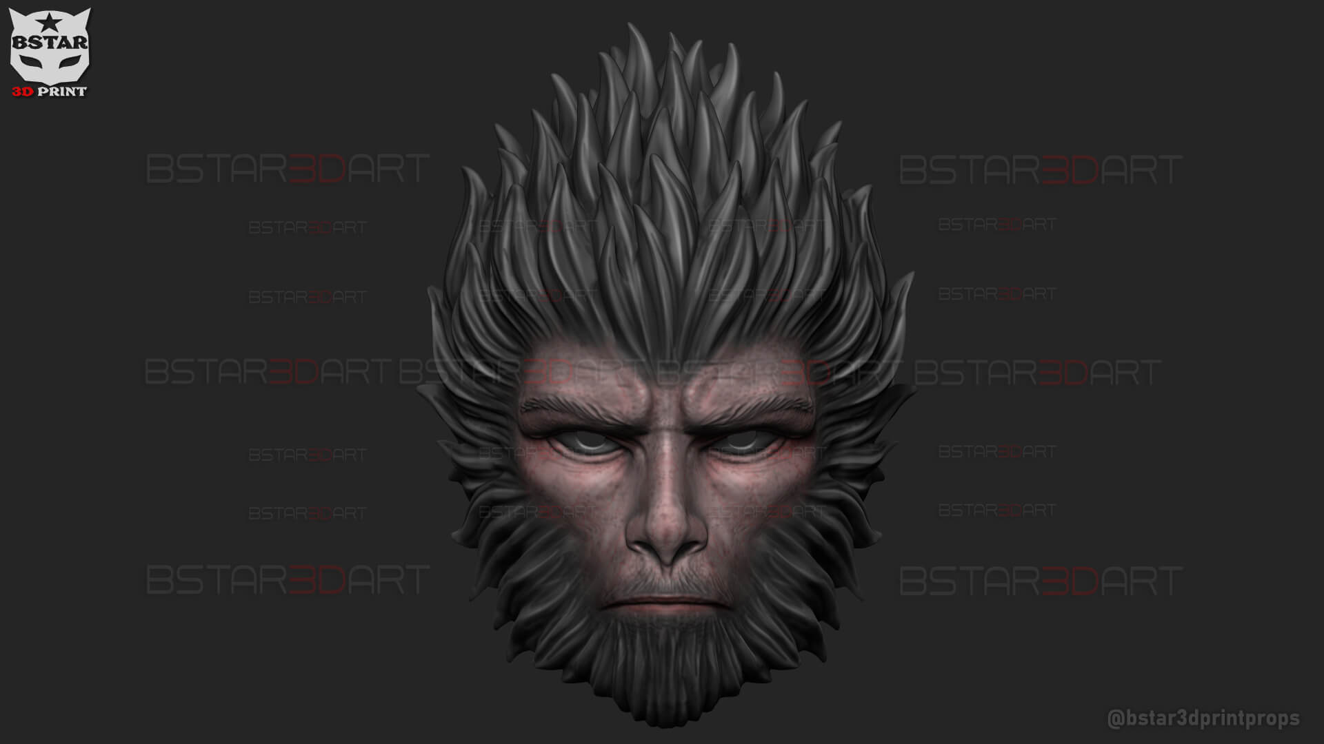 Black Myth Wukong Face Mask for Cosplay - 3D Model by blackstar90