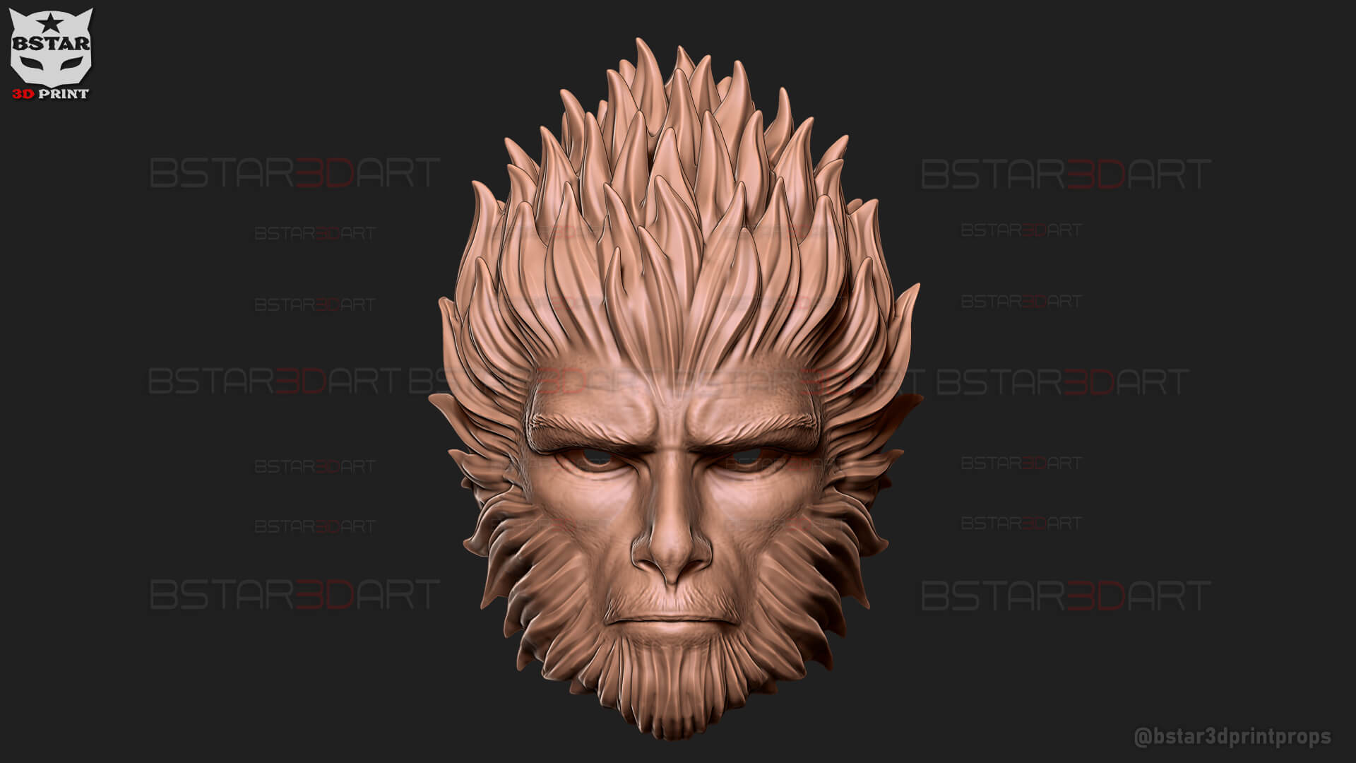 Black Myth Wukong Face Mask for Cosplay - 3D Model by blackstar90