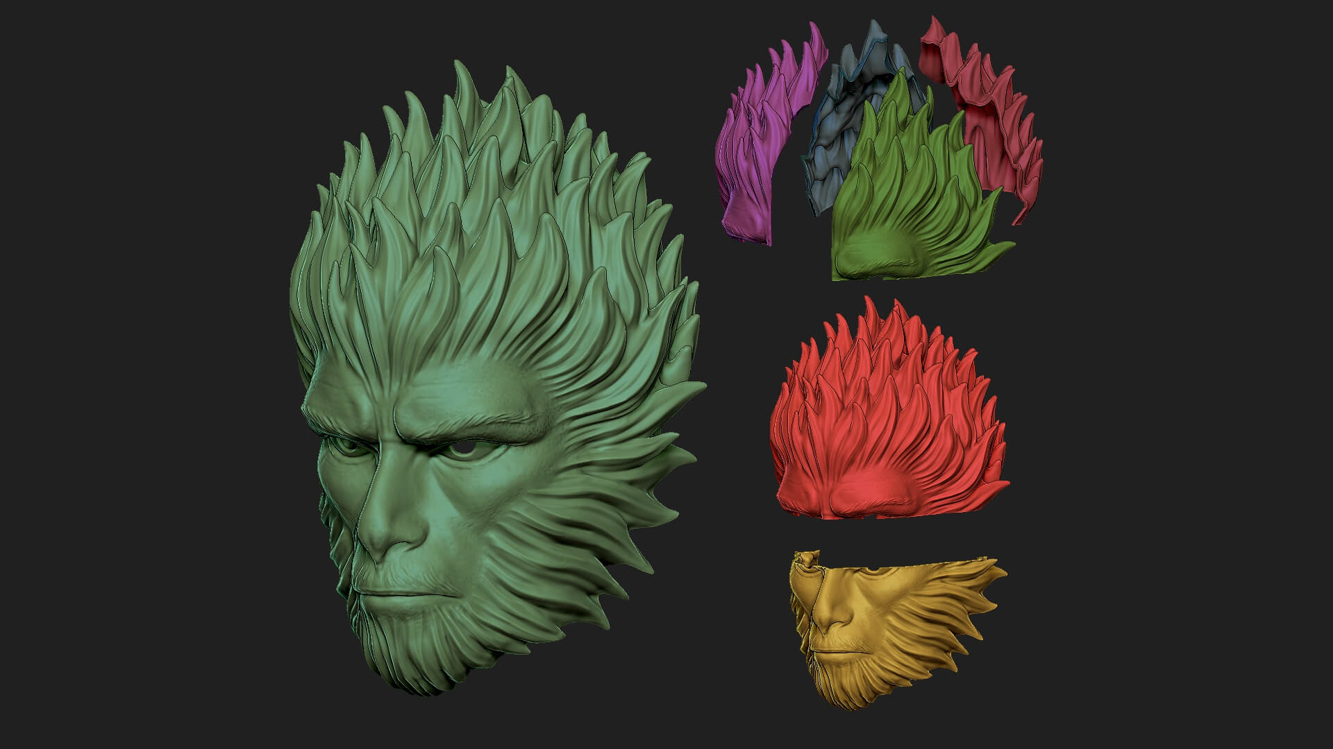 Black Myth Wukong Face Mask for Cosplay - 3D Model by blackstar90
