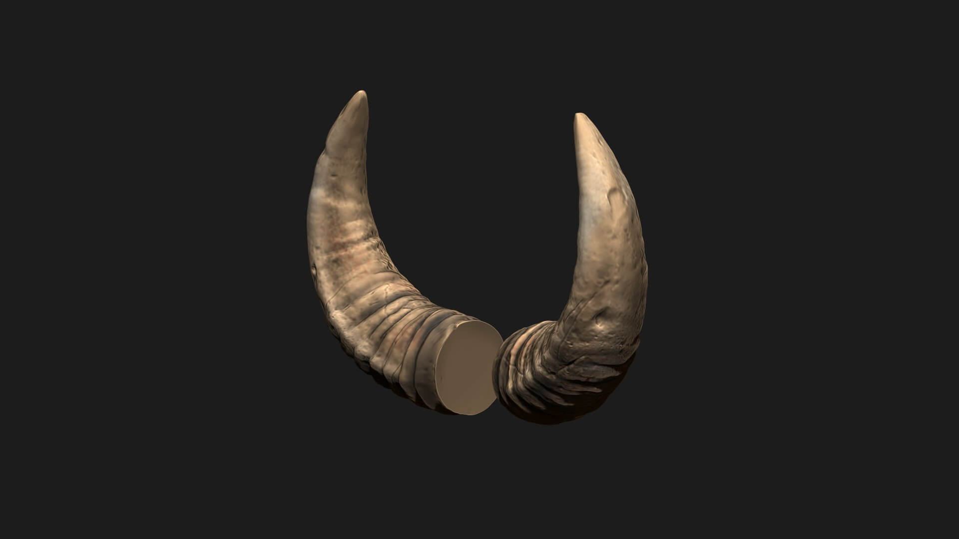 Buffalo Horns - Satan Horns - Demon Horns 3D Model by blackstar90