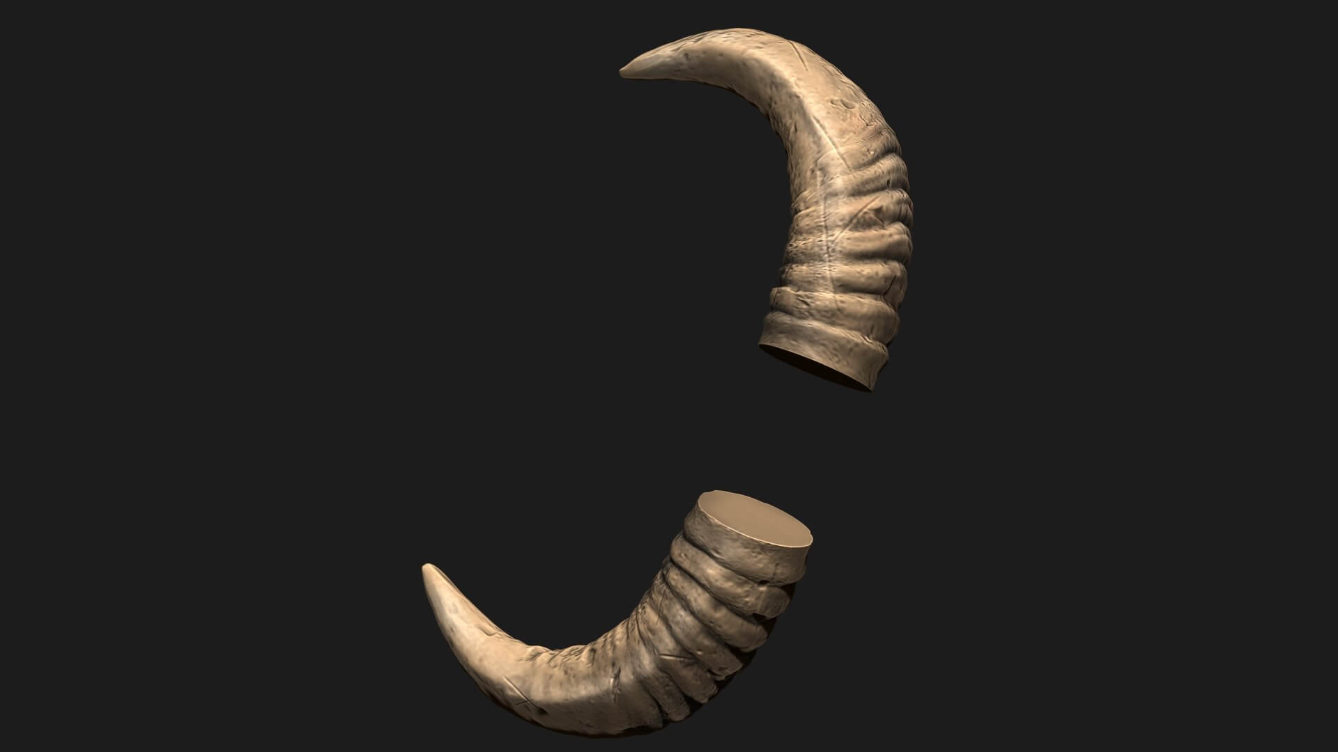 Buffalo Horns - Satan Horns - Demon Horns 3D Model by blackstar90