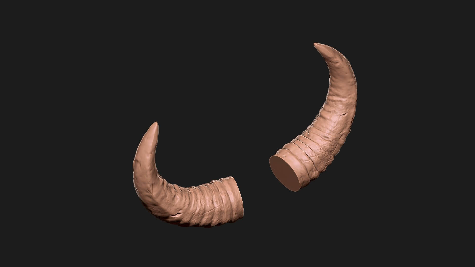 Buffalo Horns - Satan Horns - Demon Horns 3D Model by blackstar90