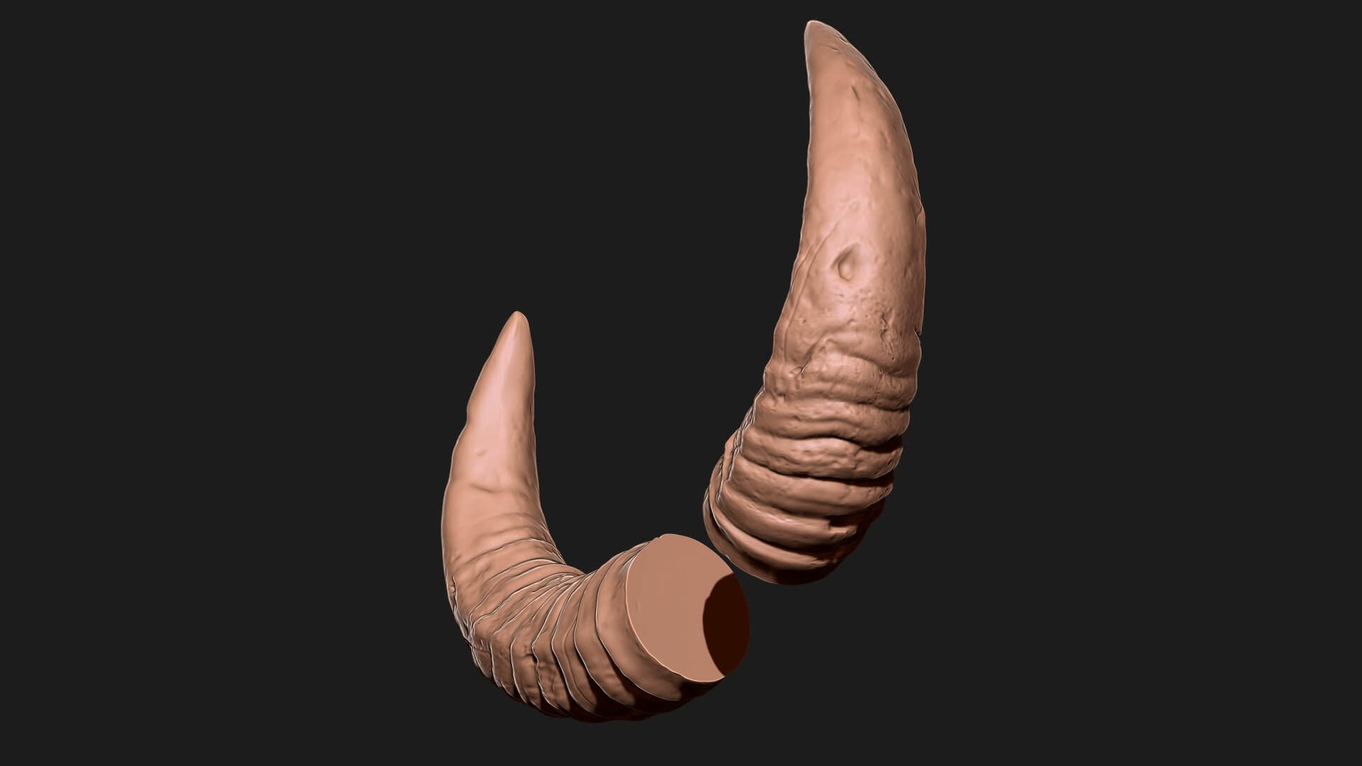 Buffalo Horns - Satan Horns - Demon Horns 3D Model by blackstar90
