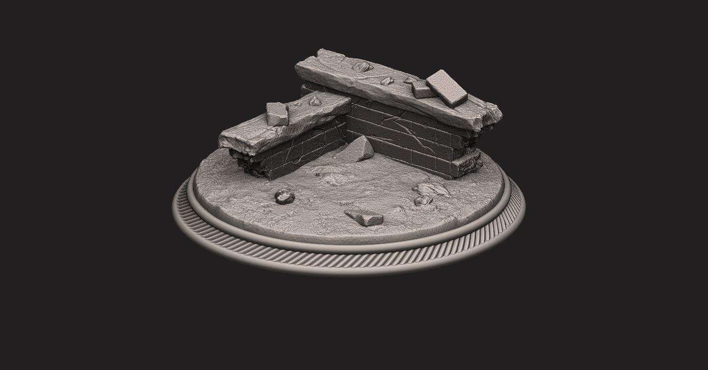 Miniature Custome Rubble Base 02 - 3D Model by blackstar90