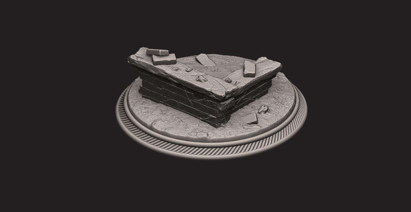 Miniature Custome Rubble Base 02 - 3D Model by blackstar90