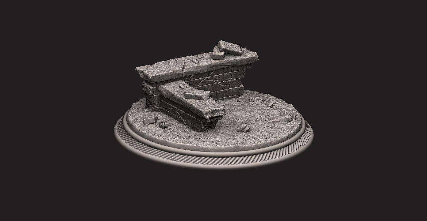Miniature Custome Rubble Base 02 - 3D Model by blackstar90
