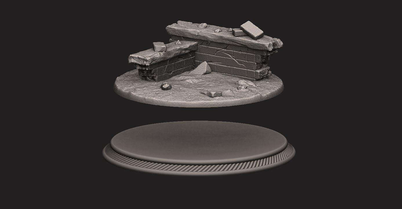 Miniature Custome Rubble Base 02 - 3D Model by blackstar90