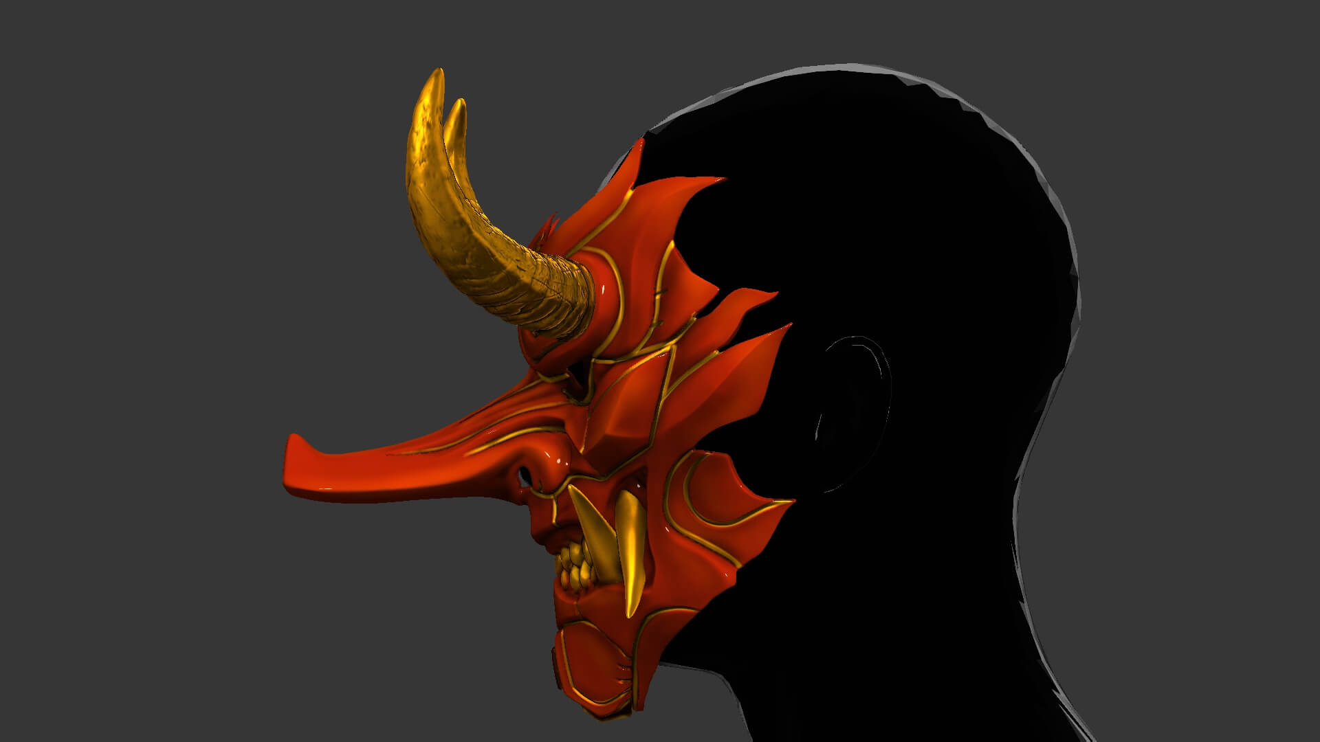 Cyber Samurai Hannya Mask - Japanese Ghost Mask 3D Print Model by ...