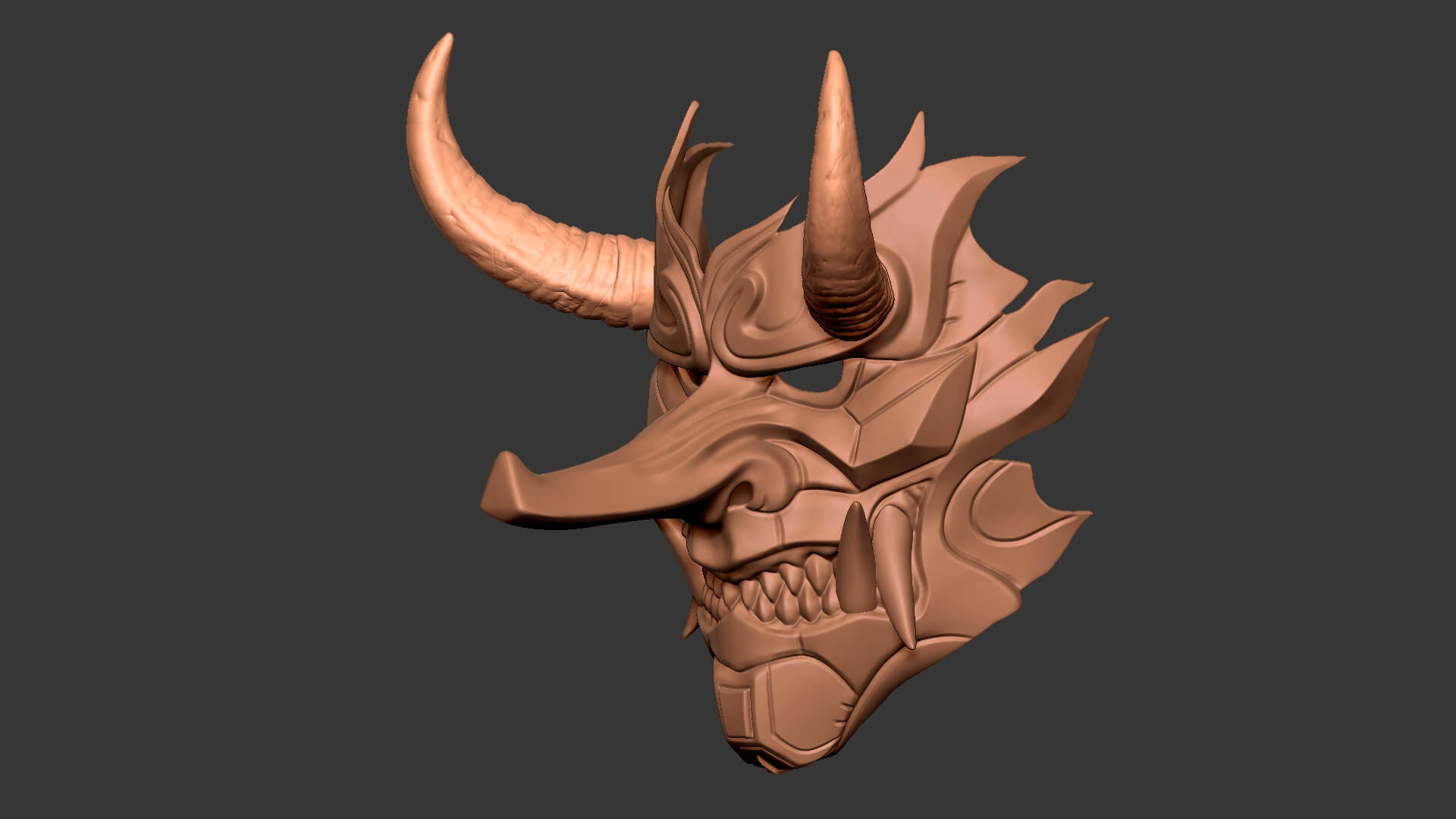 Cyber Samurai Hannya Mask - Japanese Ghost Mask 3D Print Model by ...