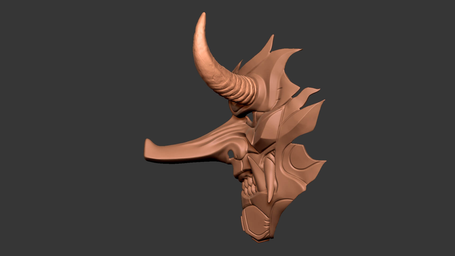 Cyber Samurai Hannya Mask - Japanese Ghost Mask 3D Model by blackstar90
