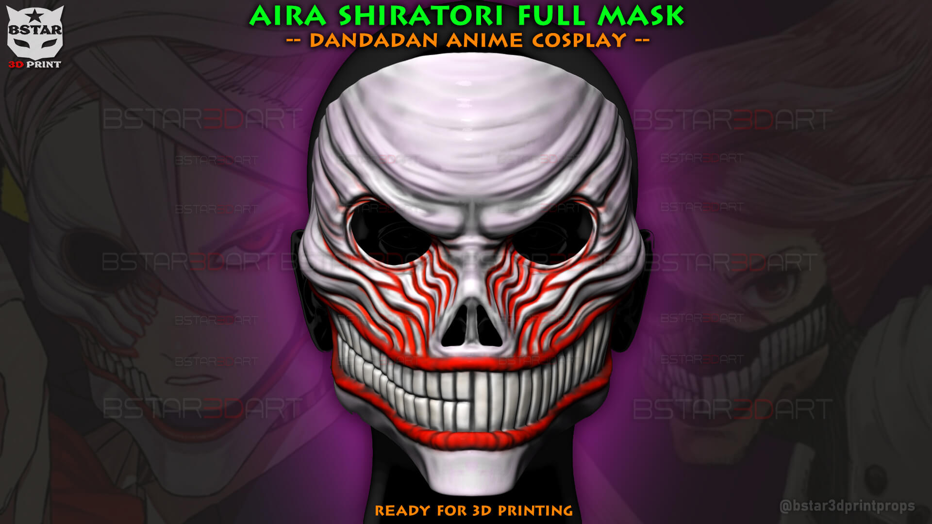 Dandadan Aira Shiratori Full Mask - Anime Cosplay 3D Model by blackstar90