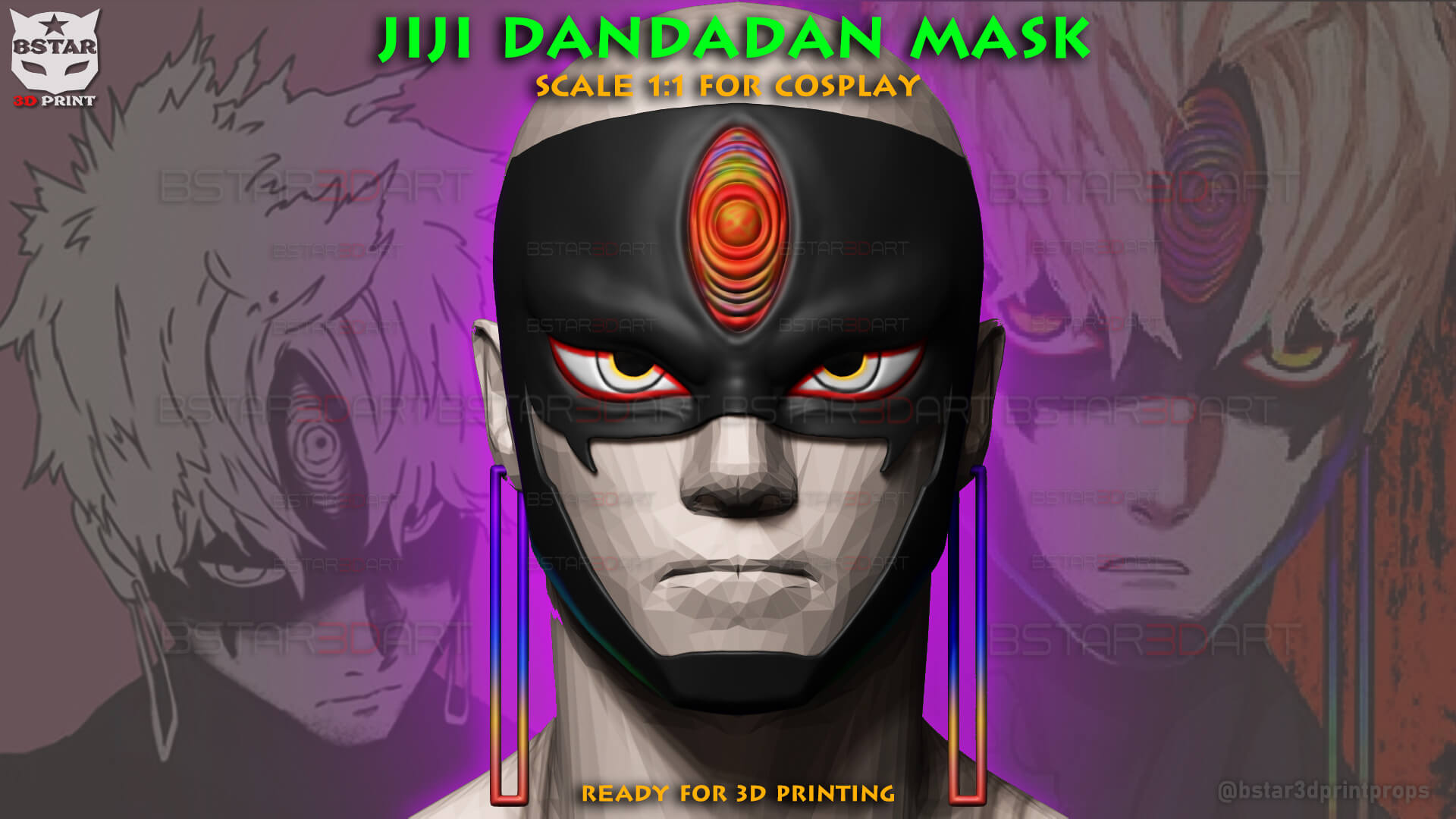 Dandadan Jiji Mask - Anime Cosplay 3D Model by blackstar90