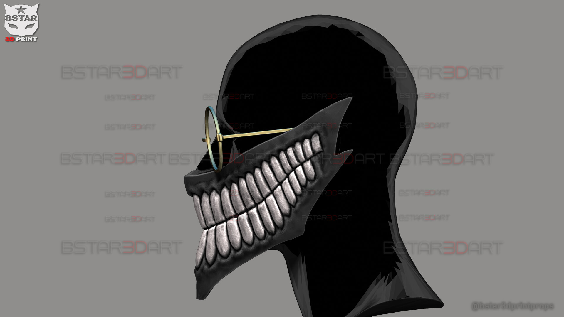 Dandadan Okarun Half Mask With Glasses - Anime Cosplay 3D Model by ...